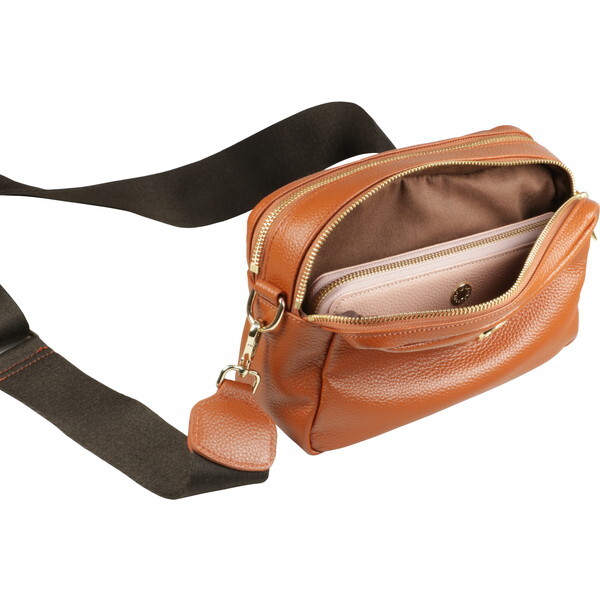 豊岡工房 牛革ダブルファスナーショルダーバッグ キャメル 421508 小田清 小田清 豊岡工房 牛革ダブルファスナーショルダーバッグ キャメル