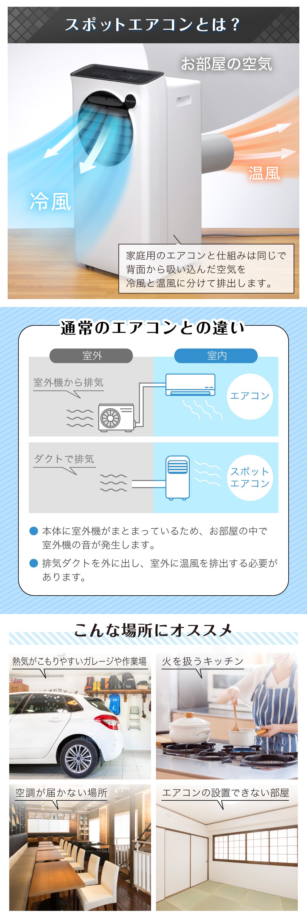 MAXZEN MSC09JH-WH [スポットエアコン (4～5畳用)] | 激安の新品・型落ち・アウトレット 家電 通販 XPRICE - エクスプライス (旧 PREMOA - プレモア)