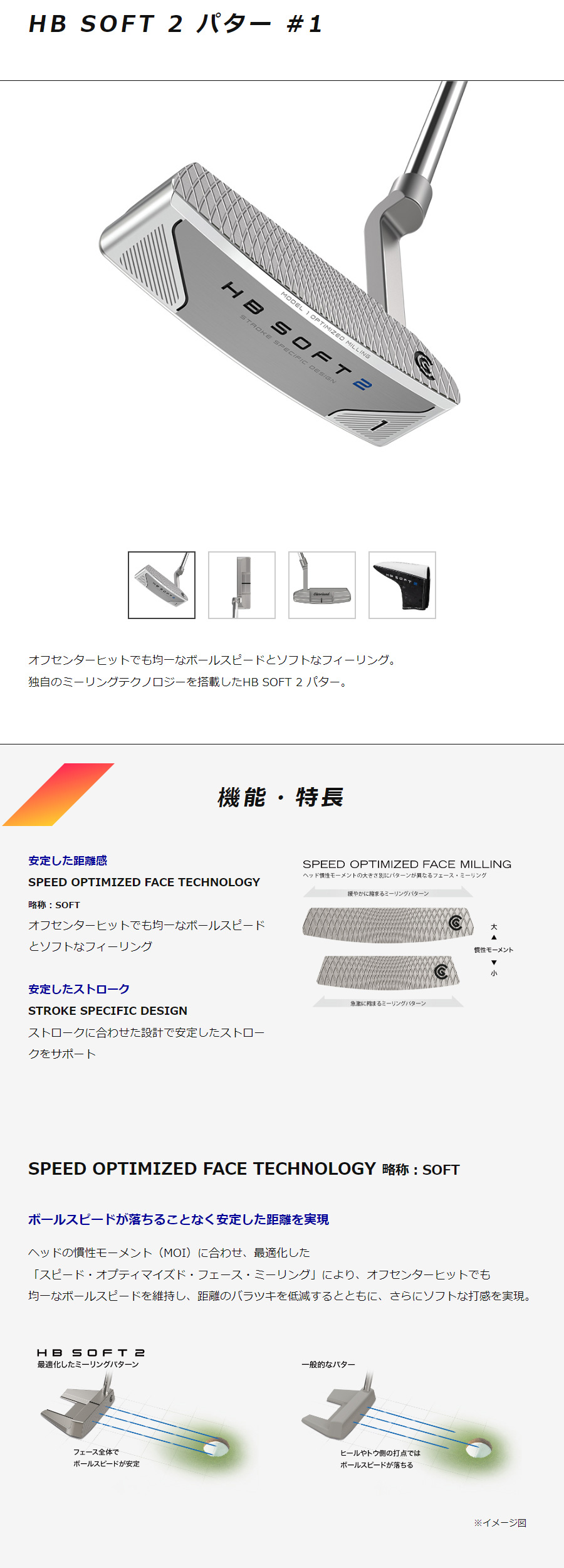 【日本正規品】 クリーブランド HB SOFT2 パター 2024年モデル HB SOFT2 ピストルグリップ #1 34 | 激安の新品 ...